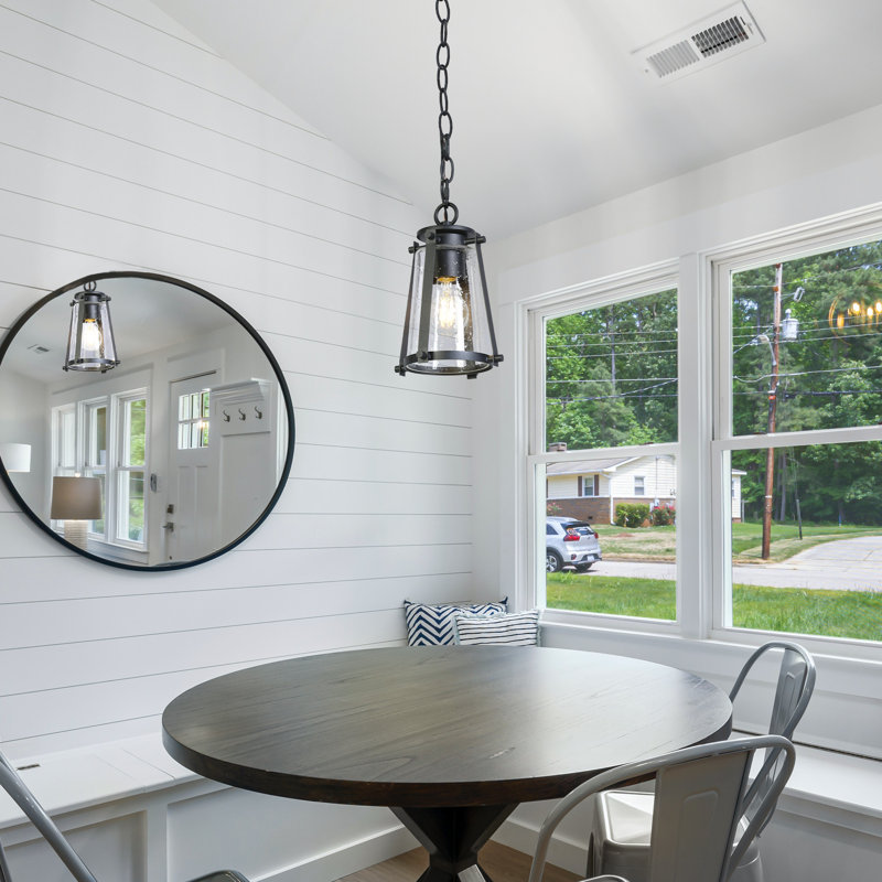 17 Stories 1-Light Modern Bell/Cone Outdoor Hanging Lantern | Wayfair